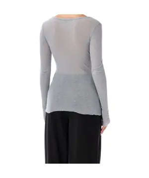JAMES PERSE Ribbed Henley Knitted Top