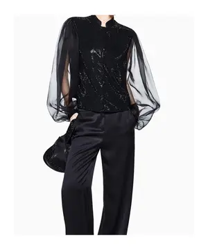 Giorgio Armani Handbag In Viscose And Silk Satin With Rhinestones
