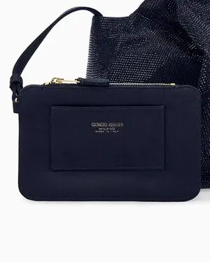 Giorgio Armani Handbag In Viscose And Silk Satin With Rhinestones