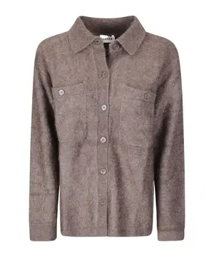 P.a.r.o.s.h Buttoned Shirt Cardigan - Gray