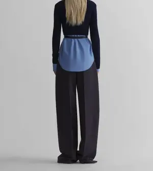MUGLER Cashmere Cropped Polo Top