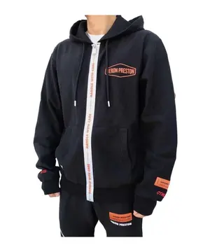 Heron Preston Zip-up Hoodie With Drawstring And Patch Pockets