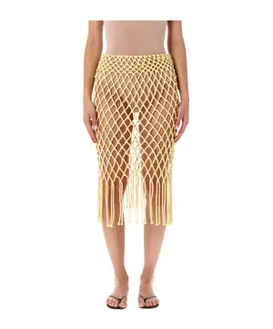 THE FRANKIE SHOP Woven Skirt With Fringe - No