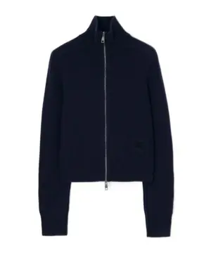 Burberry Cashmere Blend Zip-up Jacket With Knight Motif