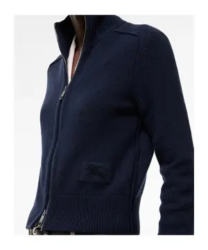 Burberry Cashmere Blend Zip-up Jacket With Knight Motif