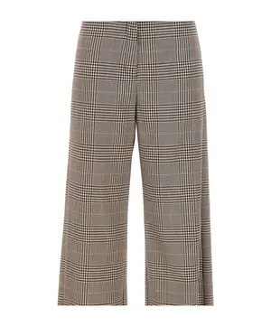 Marella Checked Wide-leg Trousers - No