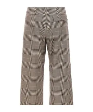 Marella Checked Wide-leg Trousers - No