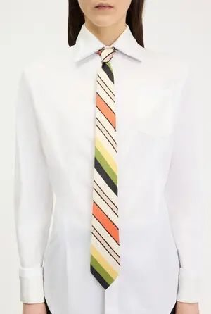 JEAN PAUL GAULTIER Diagonal Striped Neck Tie - Multi-color