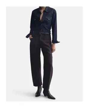 NILI LOTAN Mid-rise Loose-fit Trousers With Belt Loops