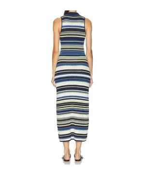 Simkhai Striped Knit V-neck Midi Dress