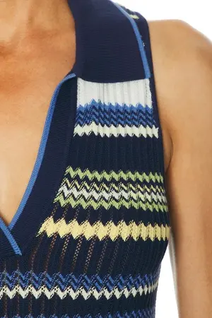 Simkhai Striped Knit V-neck Midi Dress