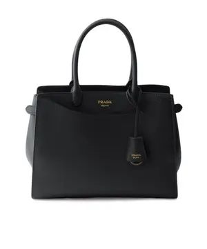 Prada Prelude Large Leather Handbag - Black