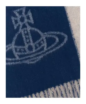 VIVIENNE WESTWOOD Orb Logo Fringed Scarf