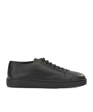 Santoni Hammered Low-top Sneakers - Black