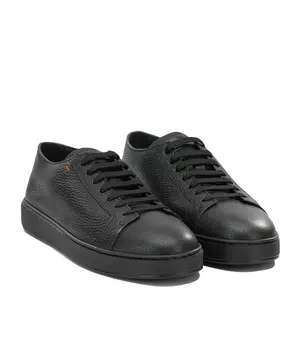 Santoni Hammered Low-top Sneakers - Black
