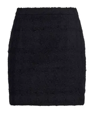 Alessandra Rich Check Tweed Bouclé Mini Skirt - Black