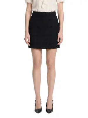Alessandra Rich Check Tweed Bouclé Mini Skirt