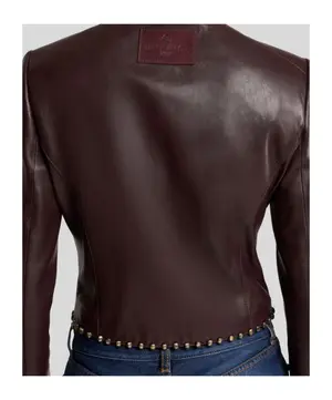 Etro Cropped Studded Leather Jacket