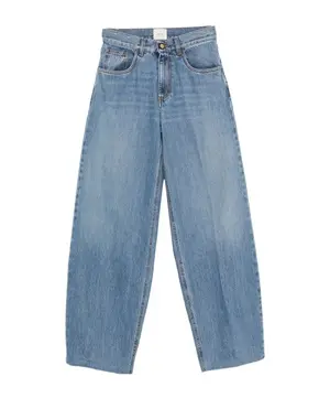 ALYSI Faded Wide-leg Jeans