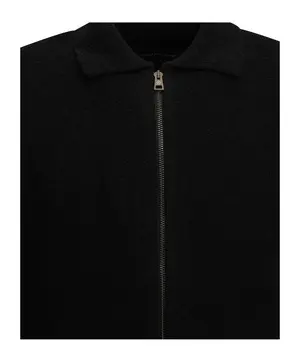 Tagliatore Long-sleeved Knitted Cardigan With Two-way Zipper - Black