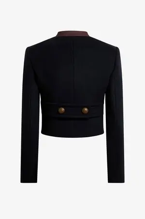 Etro Wool-blend Cropped Jacket With Pegaso Buttons
