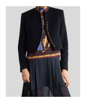 Etro Wool-blend Cropped Jacket With Pegaso Buttons