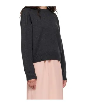 Loulou De Saison Ribbed-knit Crew-neck Sweater With Embroidered Logo
