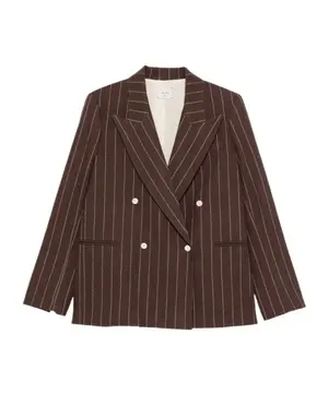 ALYSI Pinstriped Double-breasted Blazer