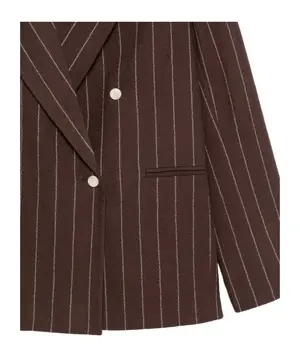 ALYSI Pinstriped Double-breasted Blazer