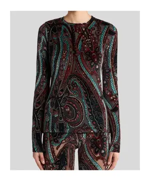 Etro Chenille Jacquard Sweater With Paisley Motif - Grey