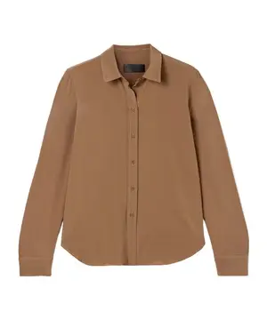 NILI LOTAN Gaia Silk Long-sleeve Shirt