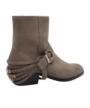 Pinko Buckled Leather Ankle Boots