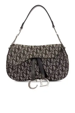 Dior Monogram Canvas Saddle Bag - Blue