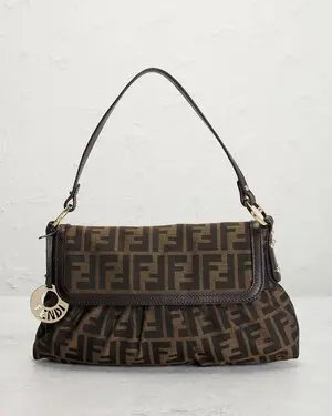 FWRD RENEW Fendi Zucca Canvas Chef Shoulder Bag