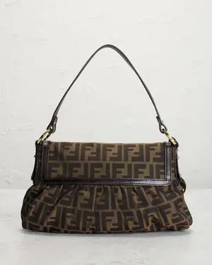 FWRD RENEW Fendi Zucca Canvas Chef Shoulder Bag