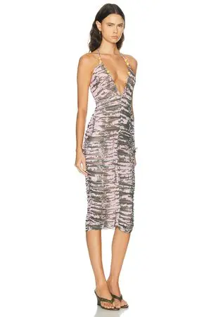 PatBO Botanic Stripe Midi Dress