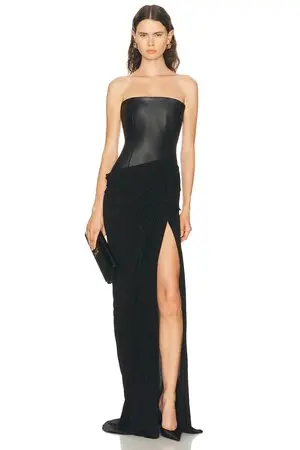 Alex Perry Strapless Longline Asymmetric Gown