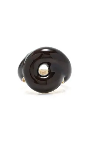 Bea Bongiasca Tarallo Sterling Silver Enamel Ring - Brown
