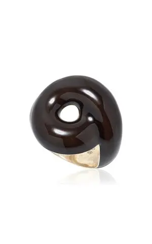 Bea Bongiasca Tarallo Sterling Silver Enamel Ring - Brown