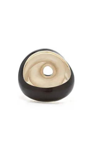 Bea Bongiasca Tarallo Sterling Silver Enamel Ring - Brown