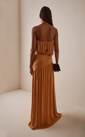 THIRD FORM Strapless Gathered Crepe Maxi Dress