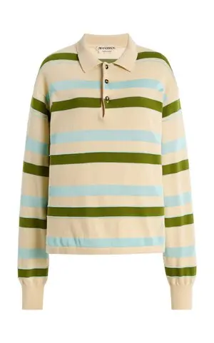 JW Anderson Rubgy Striped Cotton-wool Knit Polo Shirt