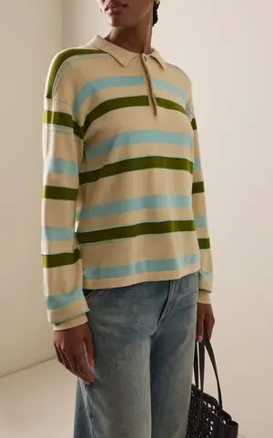 JW Anderson Rubgy Striped Cotton-wool Knit Polo Shirt