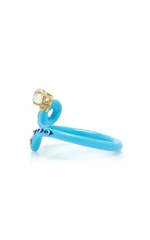 Bea Bongiasca Evil Eye 9k Gold Crystal And Enamel Ring