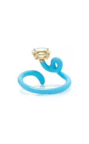 Bea Bongiasca Evil Eye 9k Gold Crystal And Enamel Ring