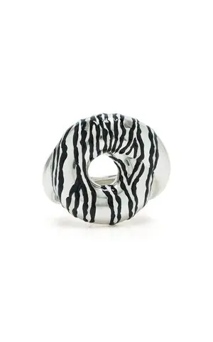 Bea Bongiasca Zebra Tarallo Sterling Silver Ring - Multi