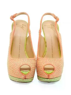 GIUSEPPE ZANOTTI Crystal-embellished Peep-toe Pumps
