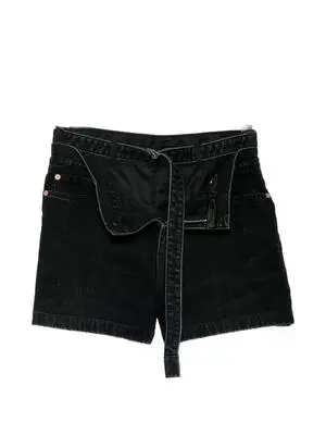 Sacai Belted Denim Shorts - Black