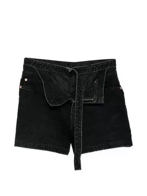 Sacai Belted Denim Shorts - Black