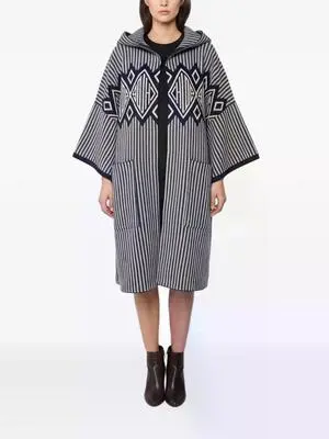 Chloé Stripe-pattern Knitted Cape - Blue